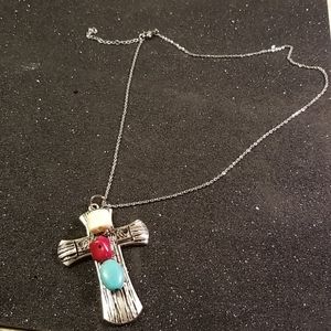 Jewelry | Silver Riverstone Christian Cross | Poshmark